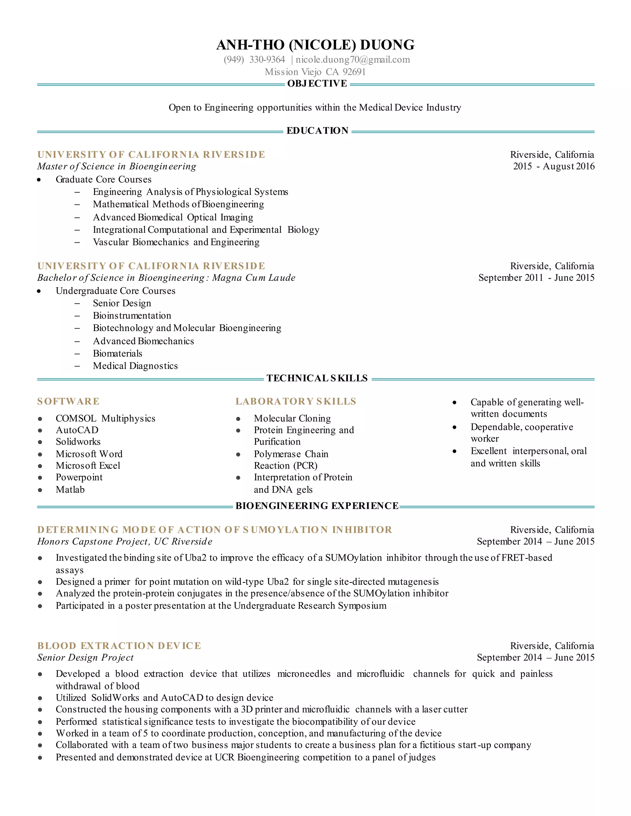 Nicole Duong Resume LinkedIn | PDF