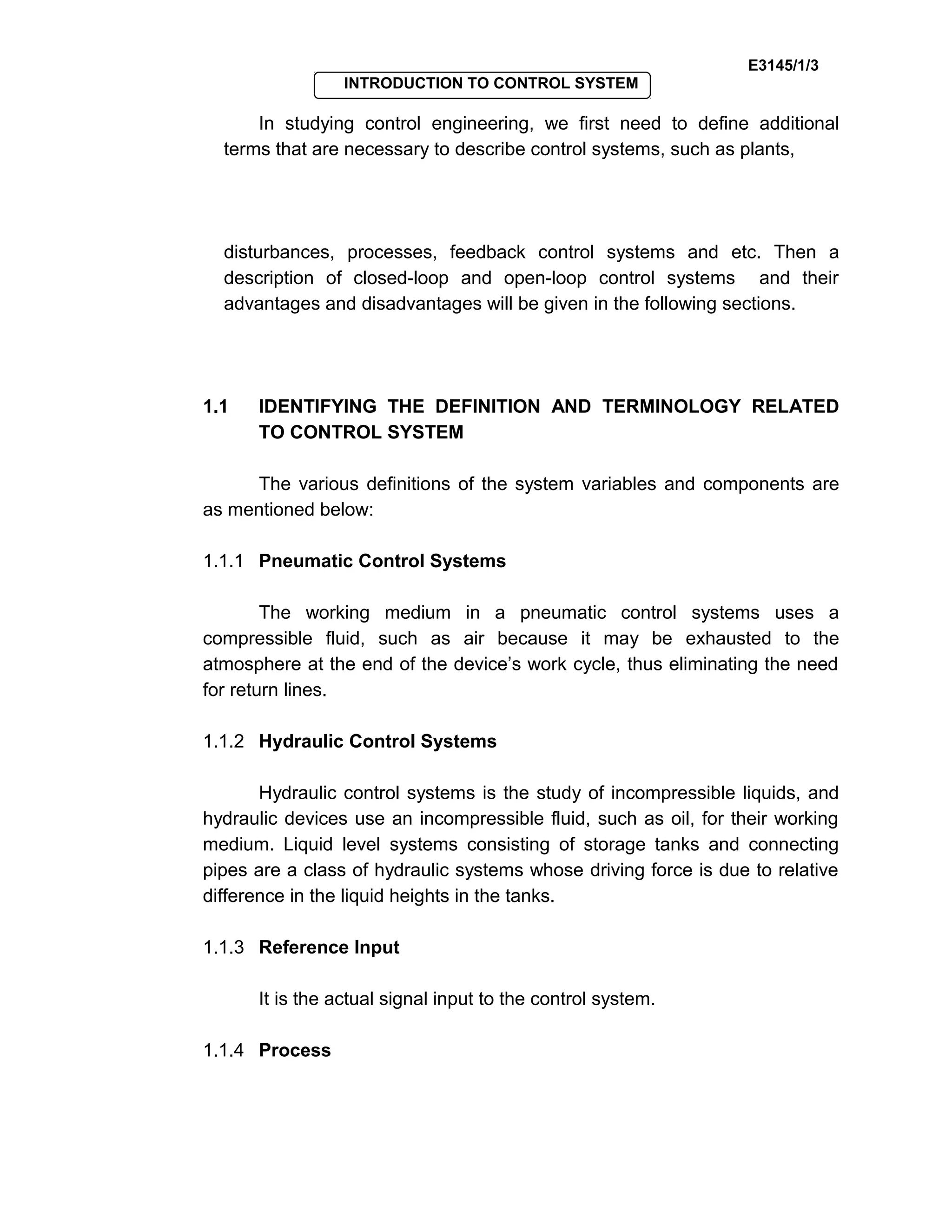 Basic Control System unit1 | DOC
