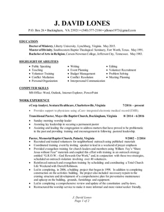 JDL Resume | DOCX | Christianity | Religion & Spirituality