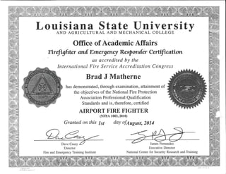 LSU Airport Firefighter Certificate | PDF