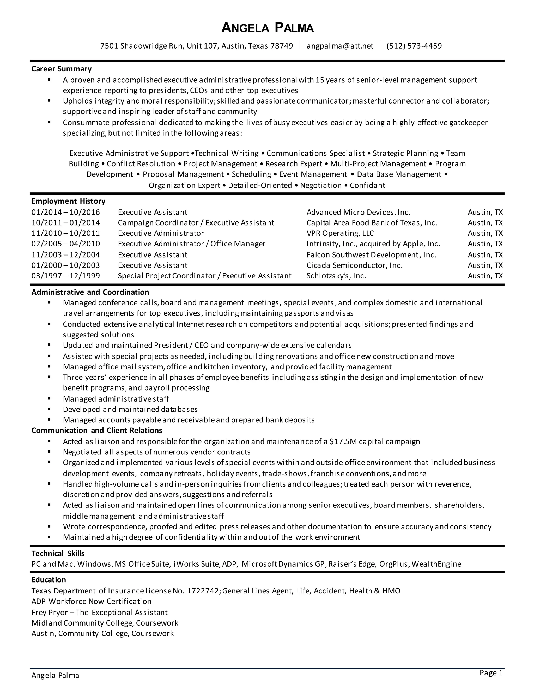 Angela Palma Resume | PDF