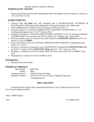 SAJJA SOMA SREE SAI_Resume | DOC | Robotics | Technology & Computing