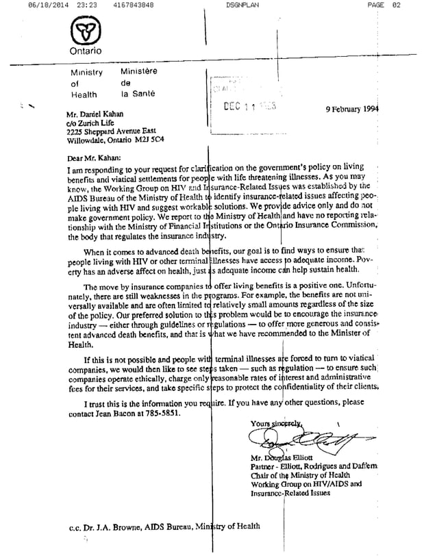 Ontario Life Line correspondence | PDF