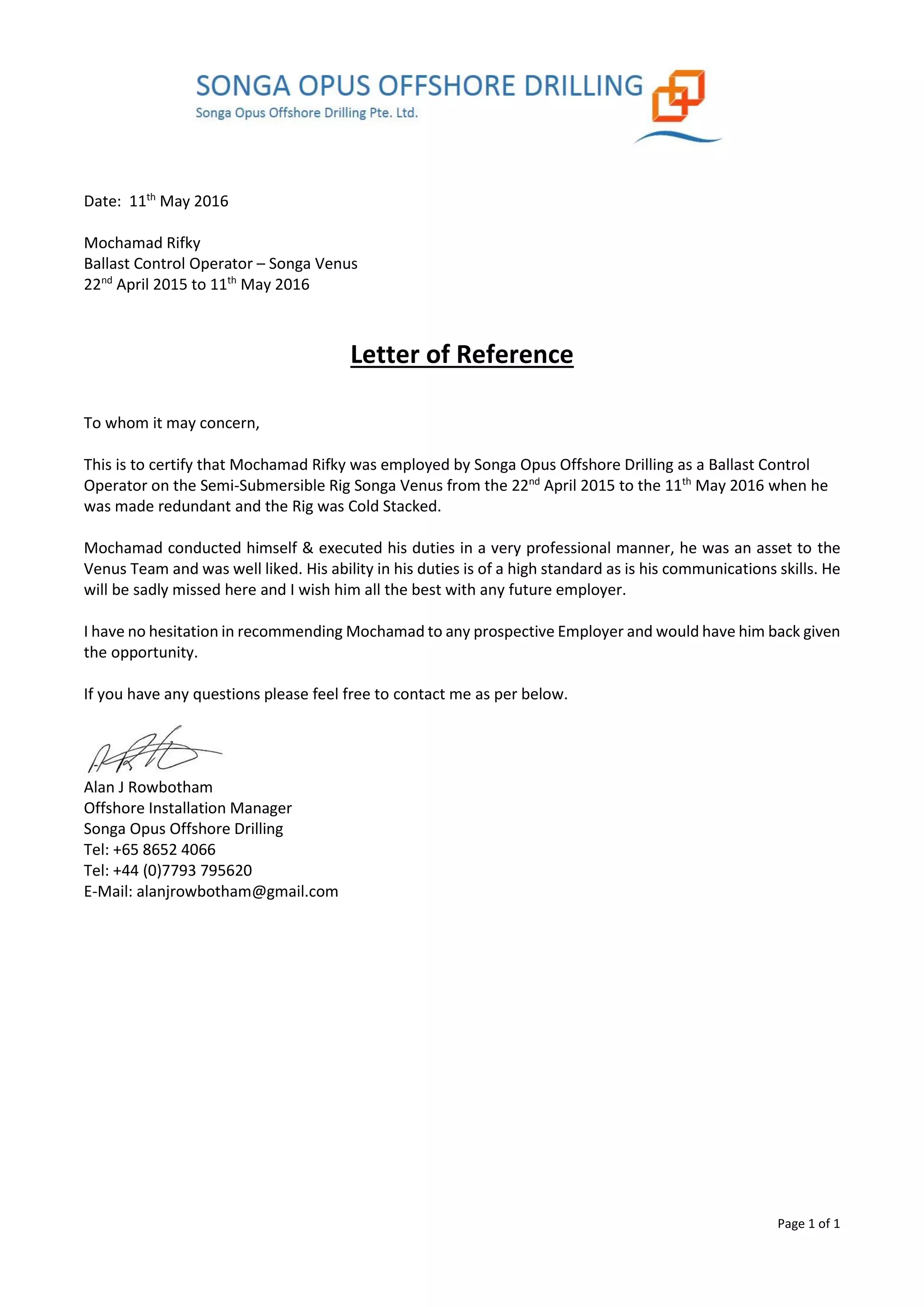 Reference Letter | PDF
