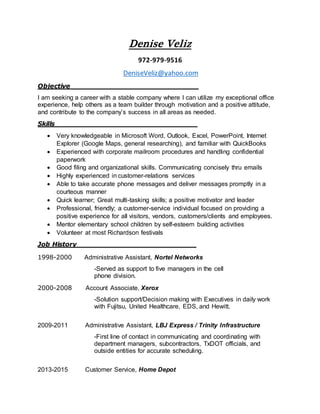 Denise Veliz Resume | DOCX
