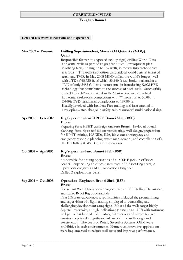 CV Bonnell - March 2015 | PDF