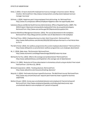 Effects of Absenteeism on Company Productivity%2c Efficiency%2c and ...