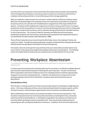 Effects of Absenteeism on Company Productivity%2c Efficiency%2c and ...
