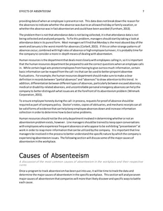 Effects of Absenteeism on Company Productivity%2c Efficiency%2c and ...