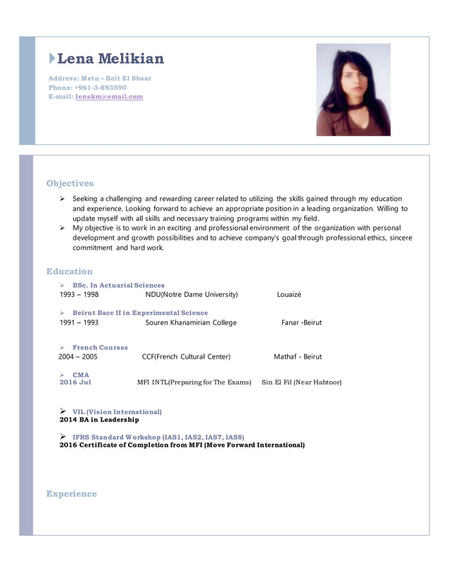 Lena Melikian CV 2016 | DOCX