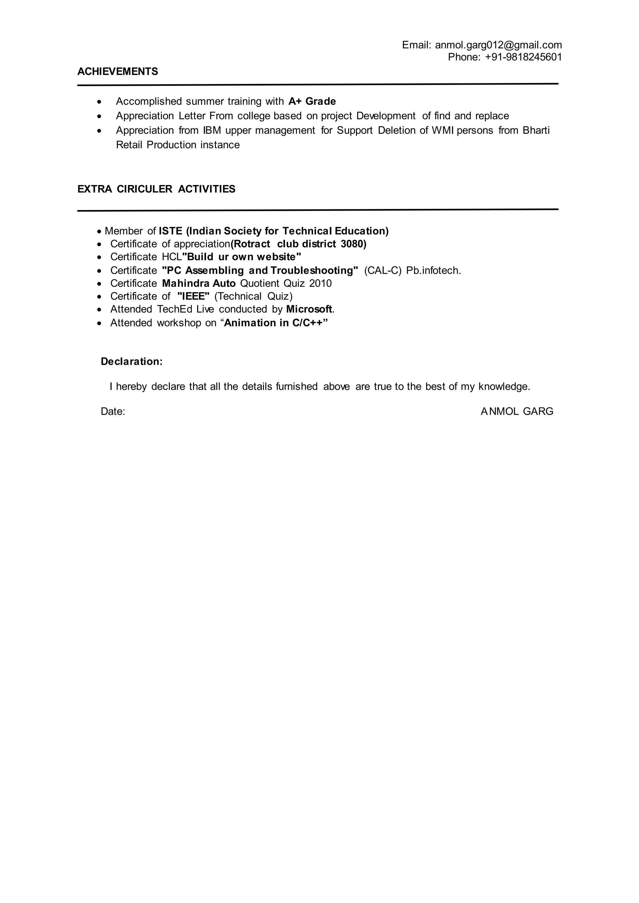 Anmol_Garg_Resume1 | PDF