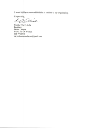 Letter of Recommendation's Michele Marchard Canseco | PDF