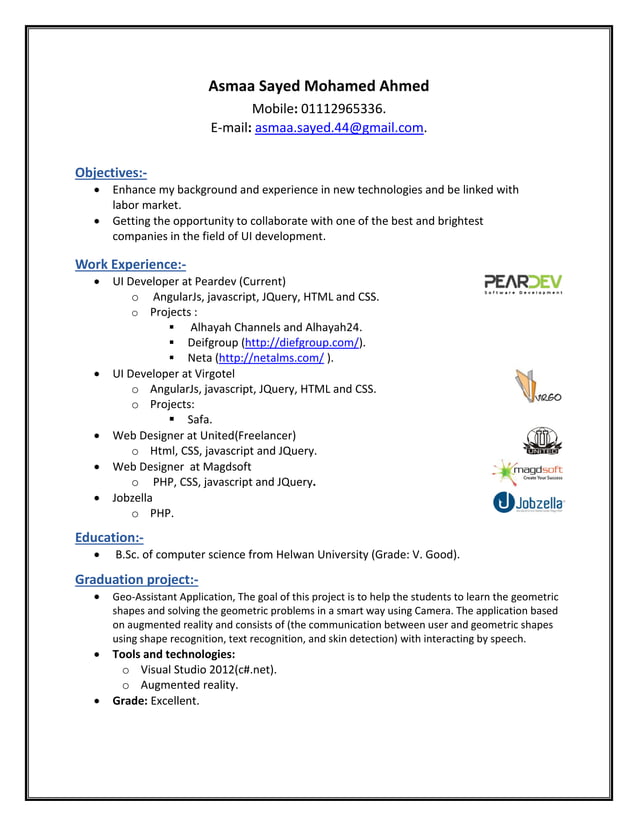 Asmaa Sayed Mohamed | PDF | Web Development | Internet