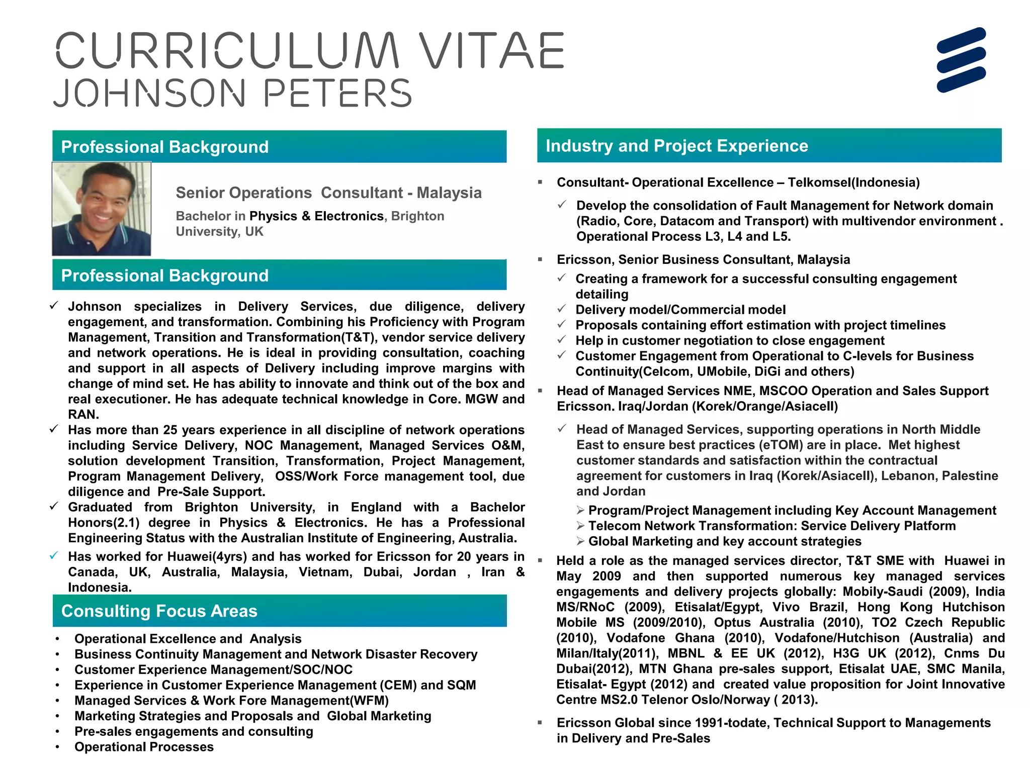 CV_Johnson_PA1 | PDF | Management Consulting Industry | Industries