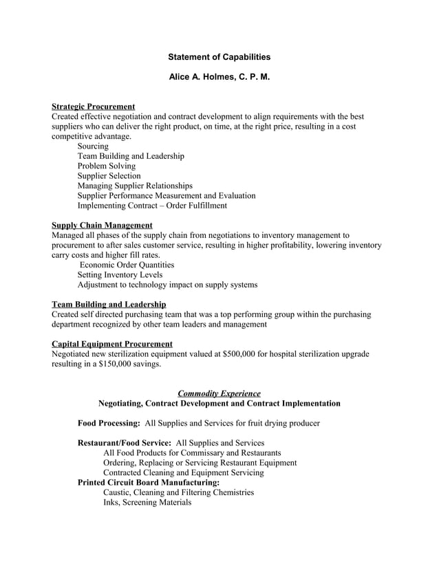 Statement of Capabilities 12 | PDF