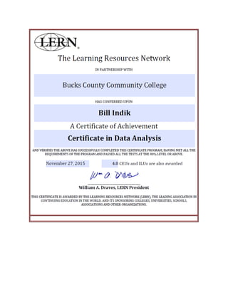 Certificate in Data Analysis | PDF