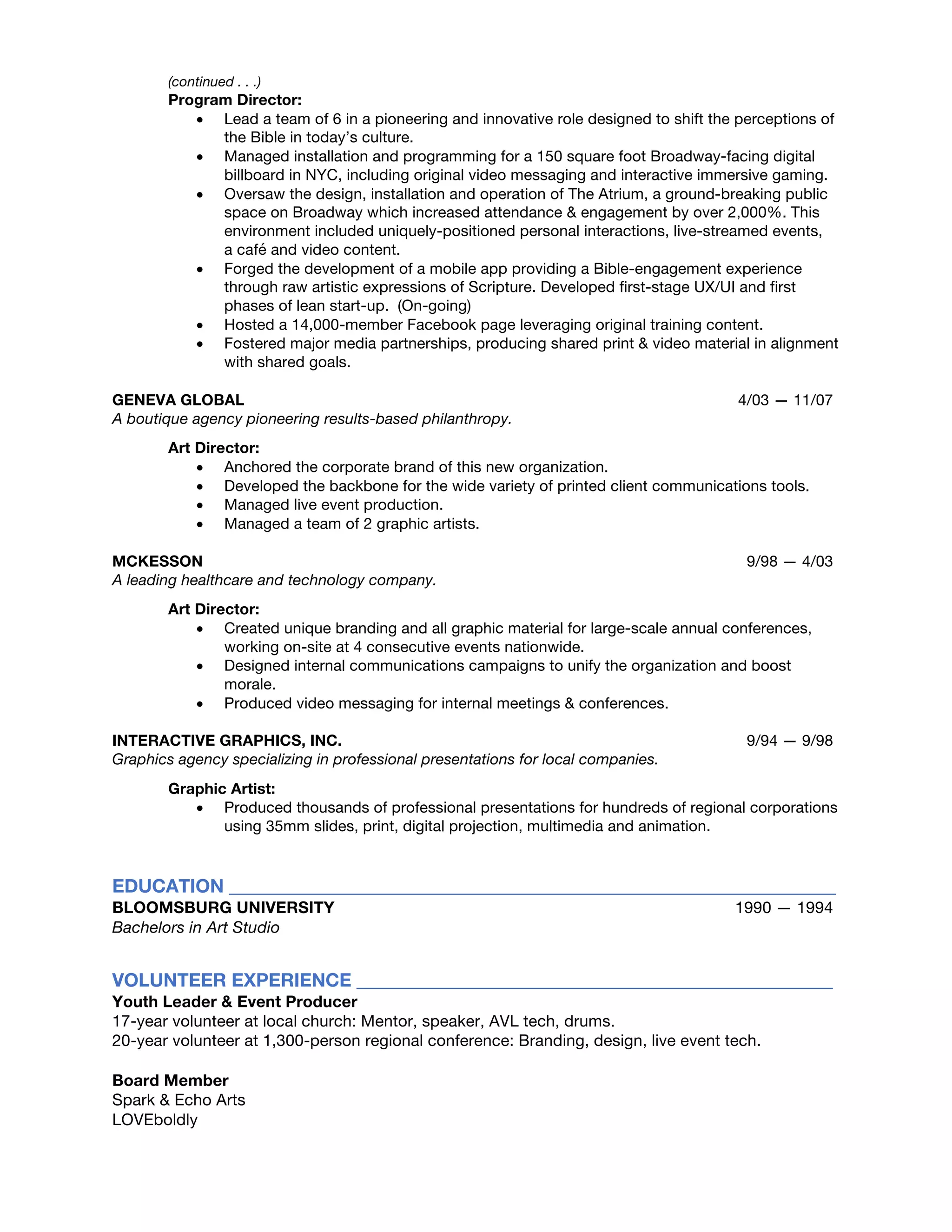 MATT STEINRUCK - Resume | PDF