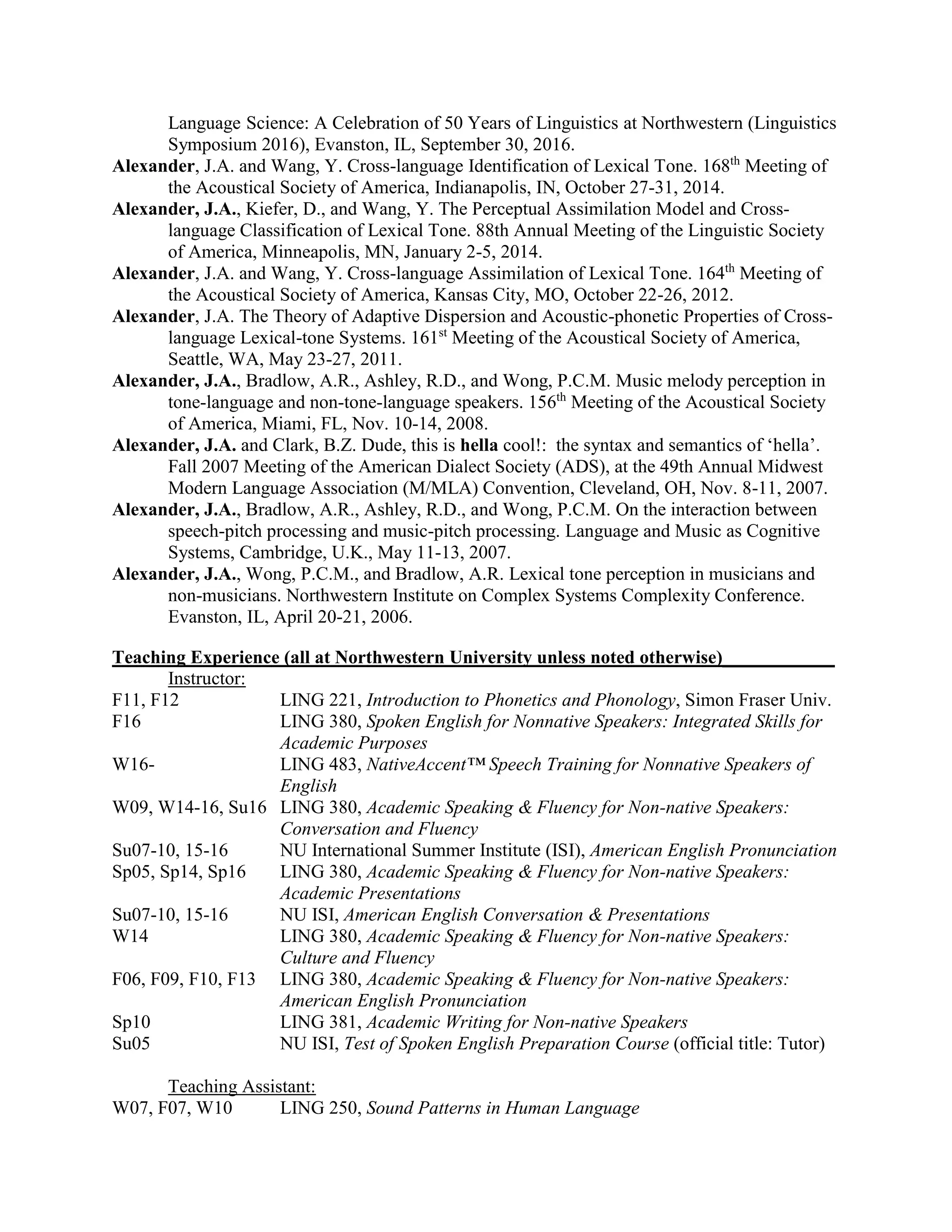 J_Alexander_CV_W17 | PDF