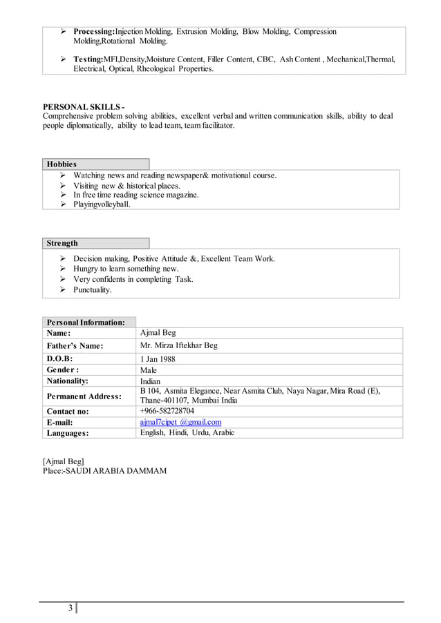 AJMAL CV, | PDF