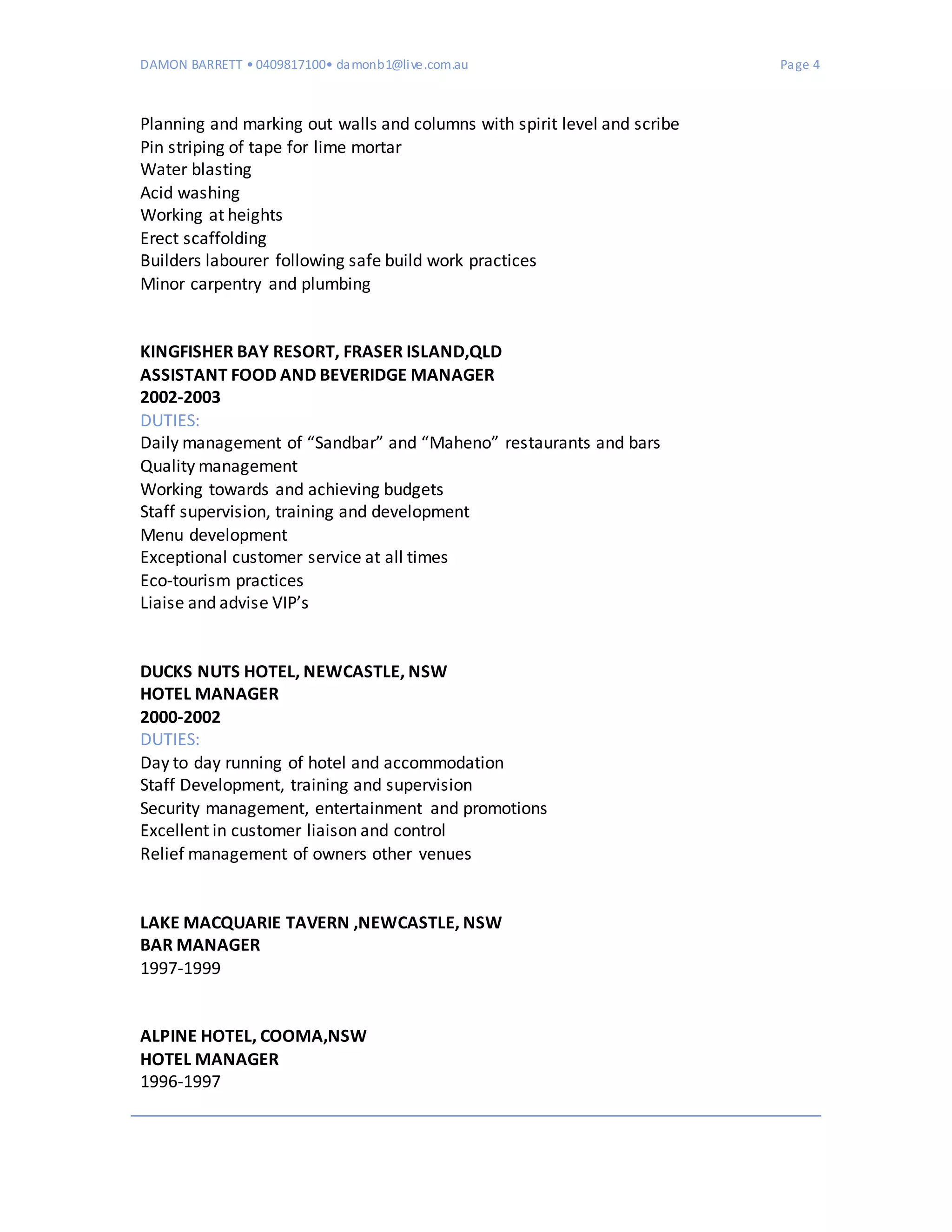 RESUME OF DAMON BARRETT For 2015 | DOCX