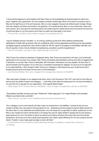 Max Thrane - Recommendations | PDF