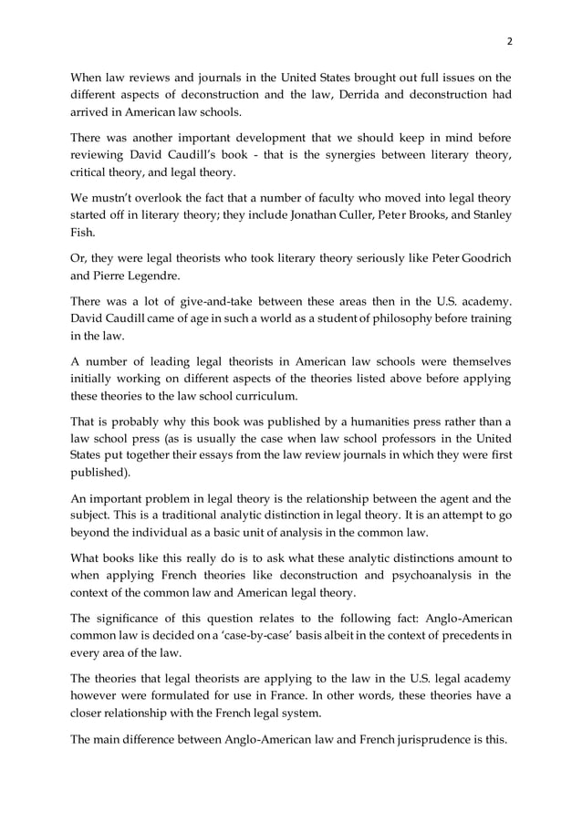 David Caudill on the Psychoanalysis of Law | PDF