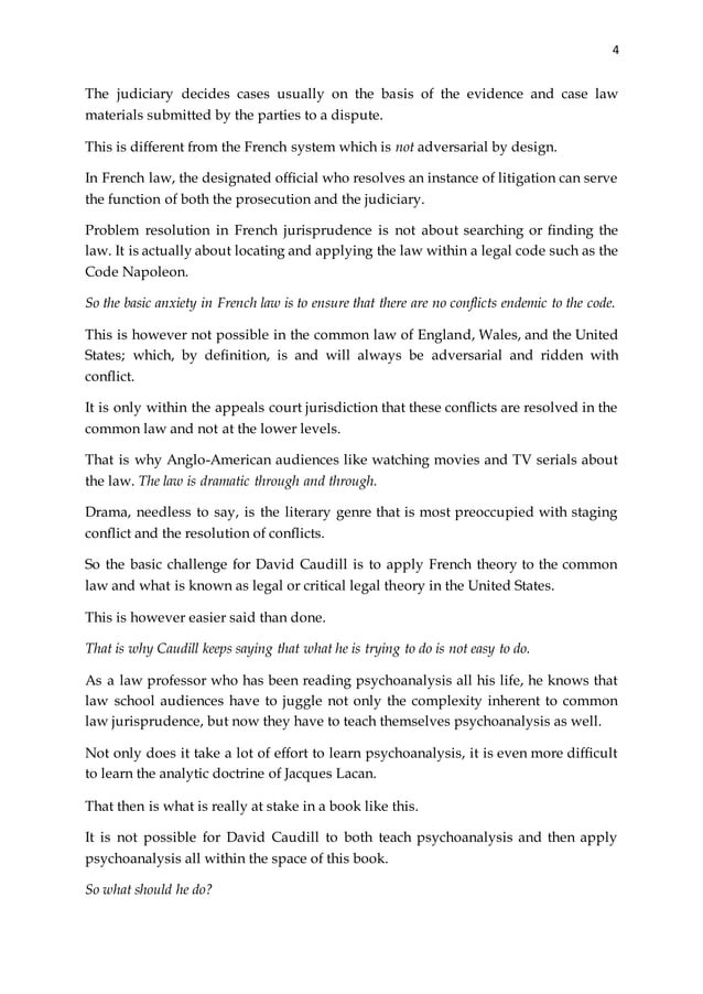 David Caudill on the Psychoanalysis of Law | PDF