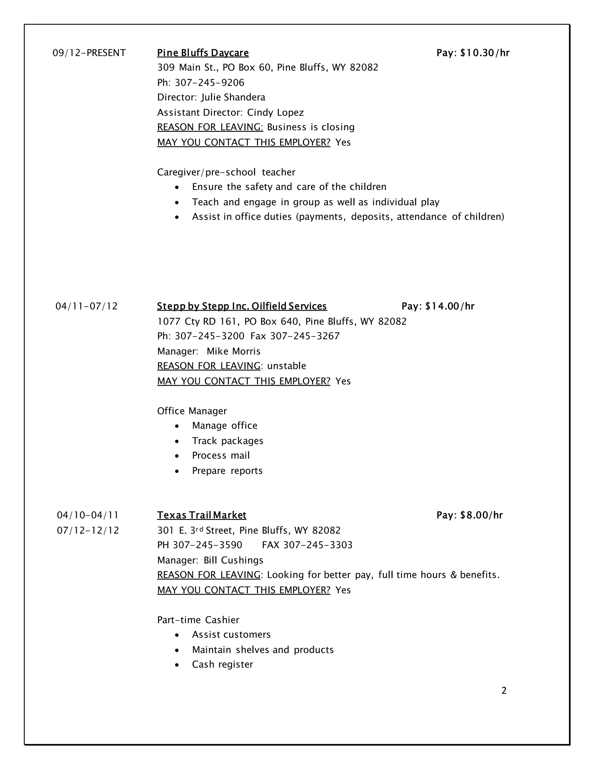 amy's resume | DOCX