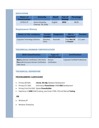 Balaji P - Resume | PDF