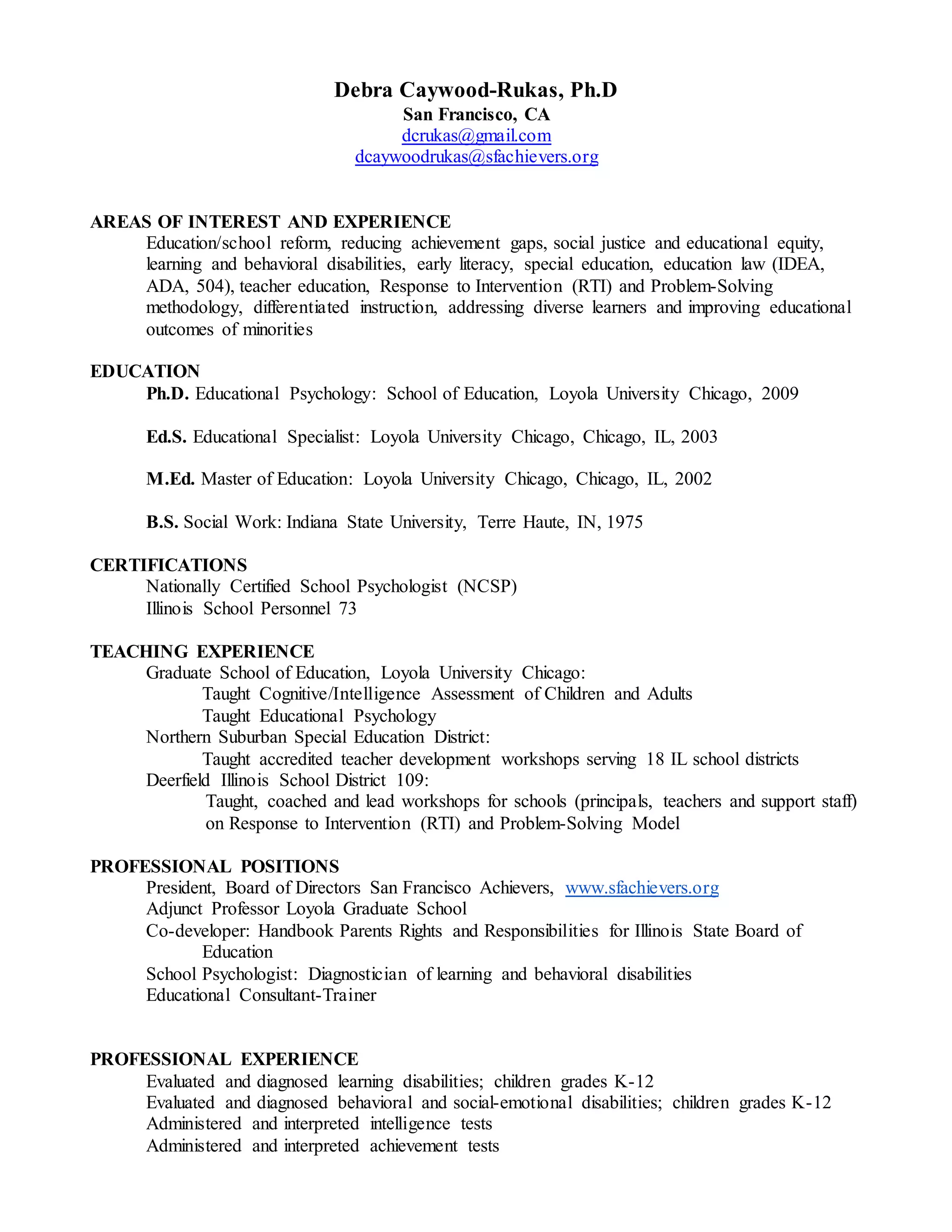 Curriculum Vitae +SFA | DOCX