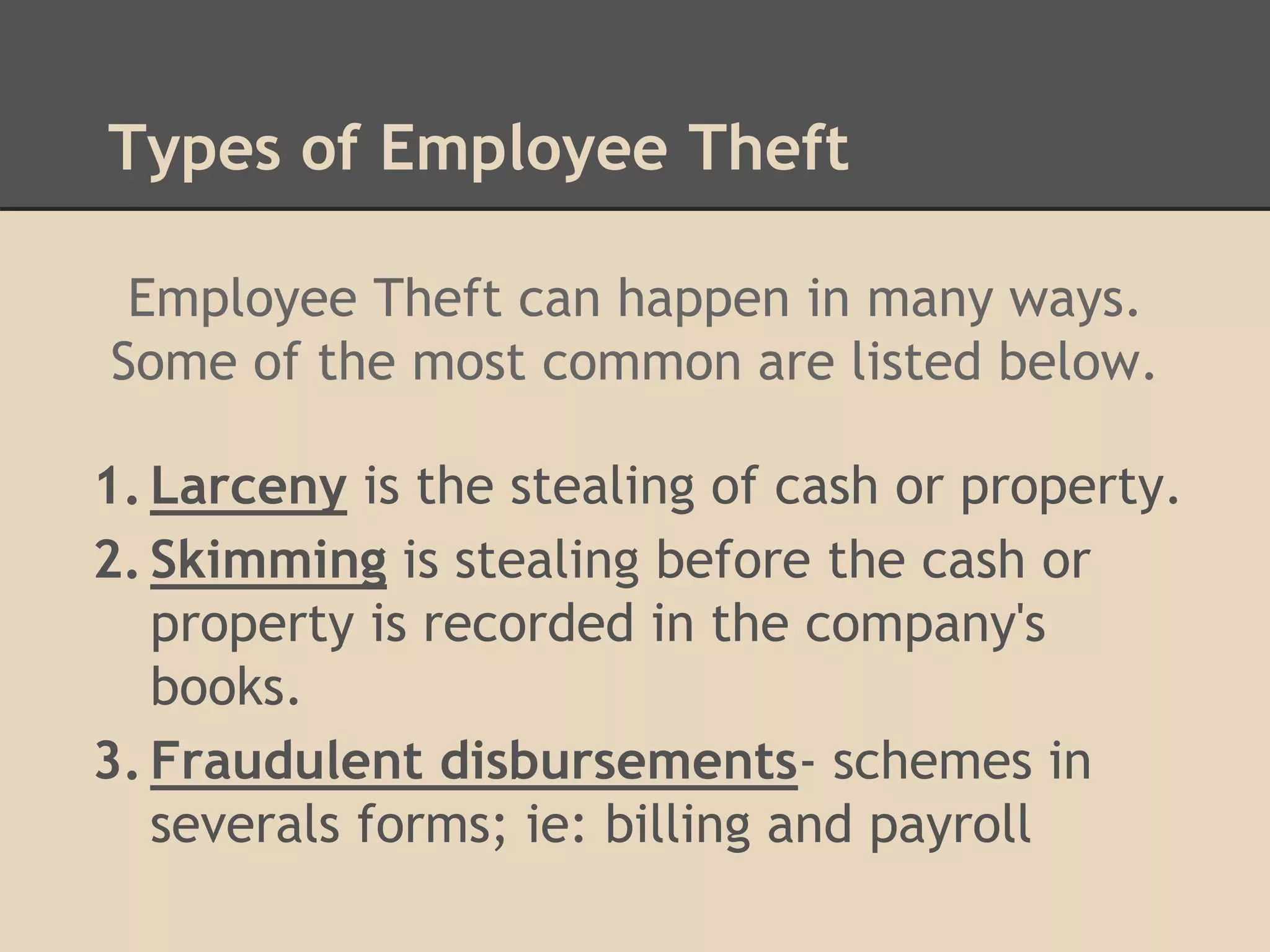 Employee Theft | PPTX