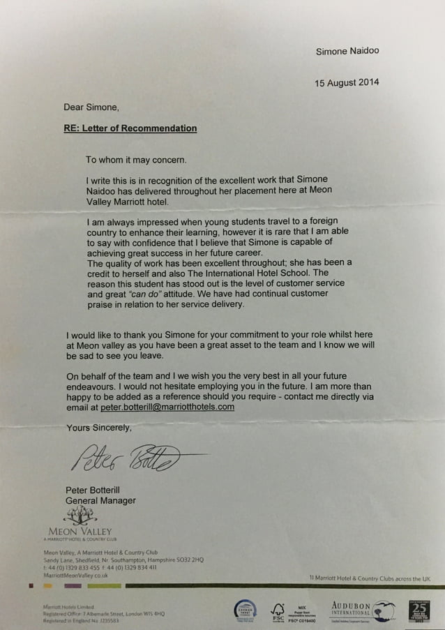 Marriott Reference | PDF