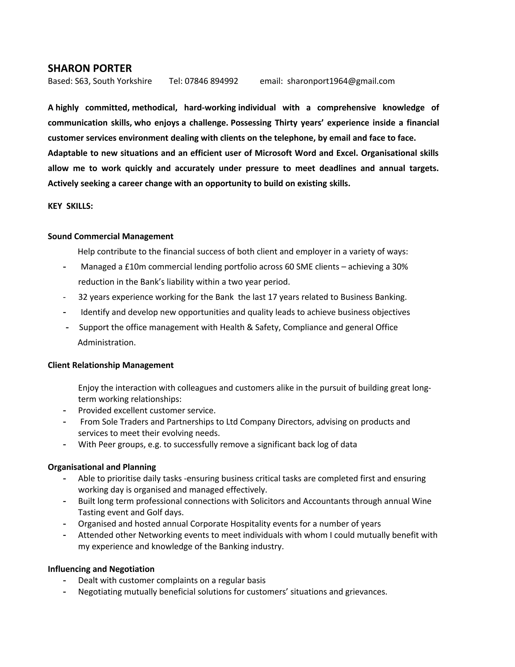 SHARON PORTER CV Apr 2015 | DOC