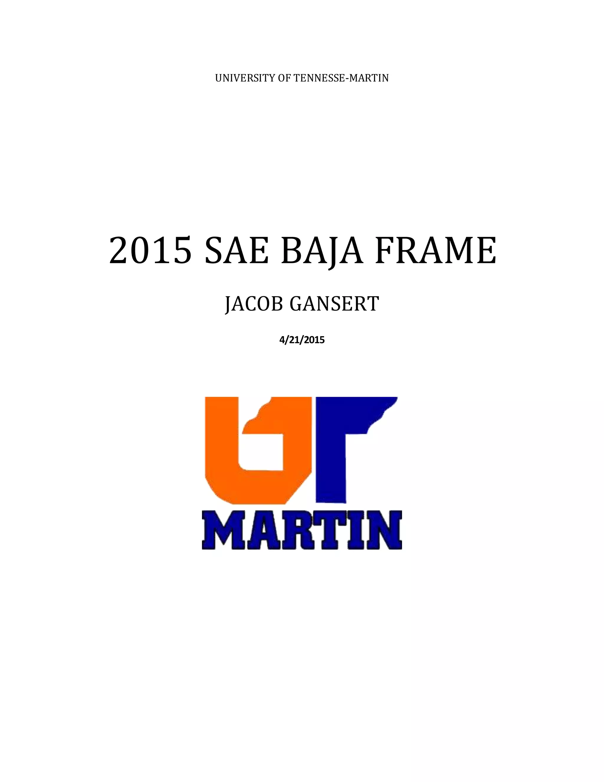 2015 UTM SAE BAJA FRAME | DOCX