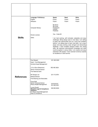 Curriculum Vitae Colleen Brand - 10 March 2015xxxxx | PDF