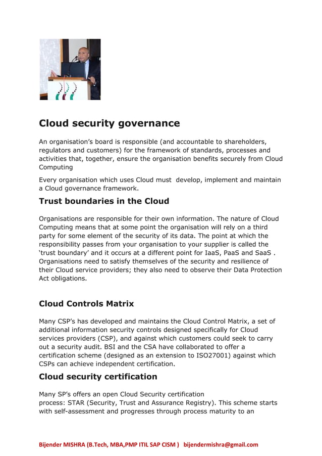 Cloud Security Governance | PDF | Cloud Computing | Internet