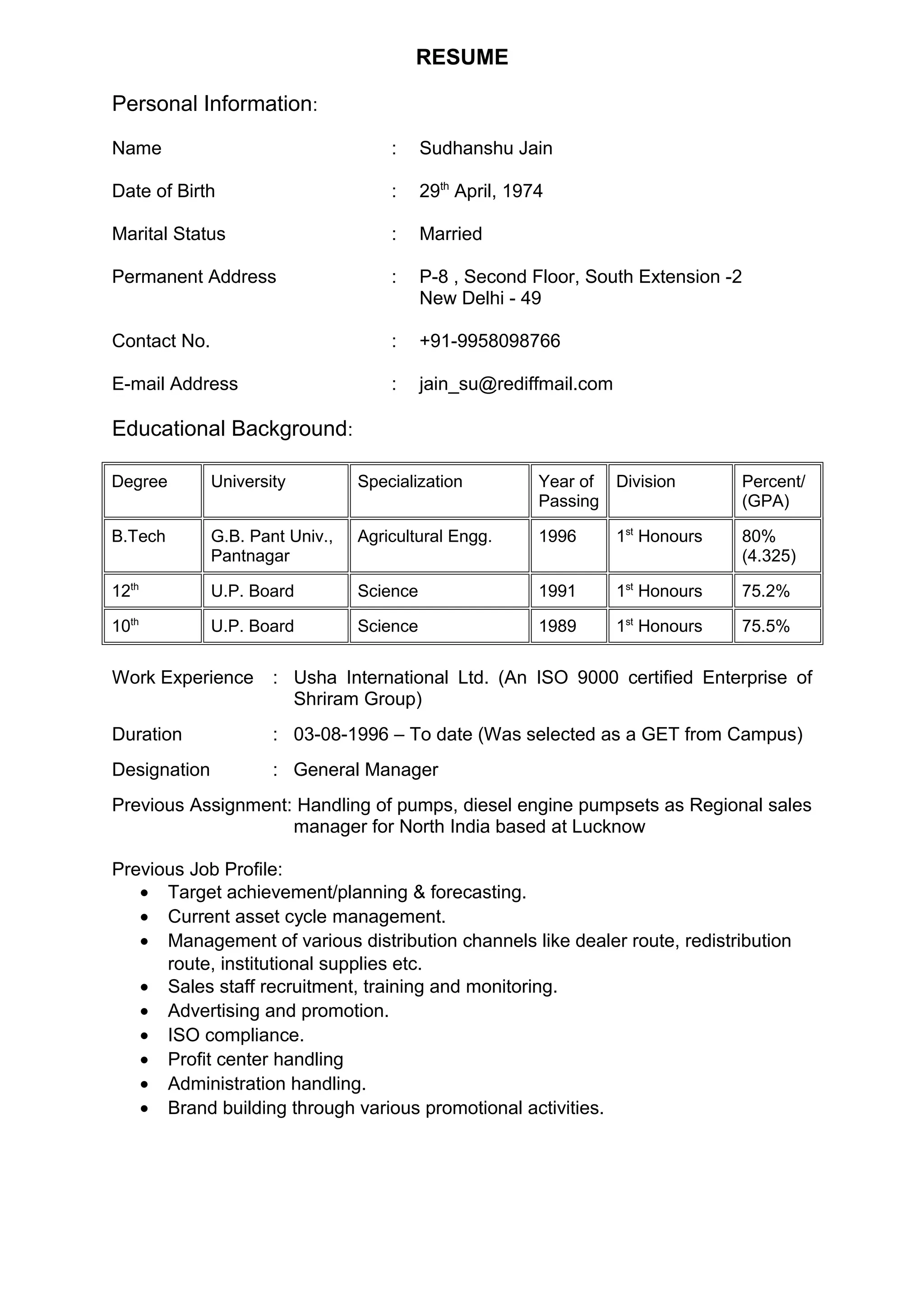 Resume-Sudhanshu Jain updated with E & Y | DOC