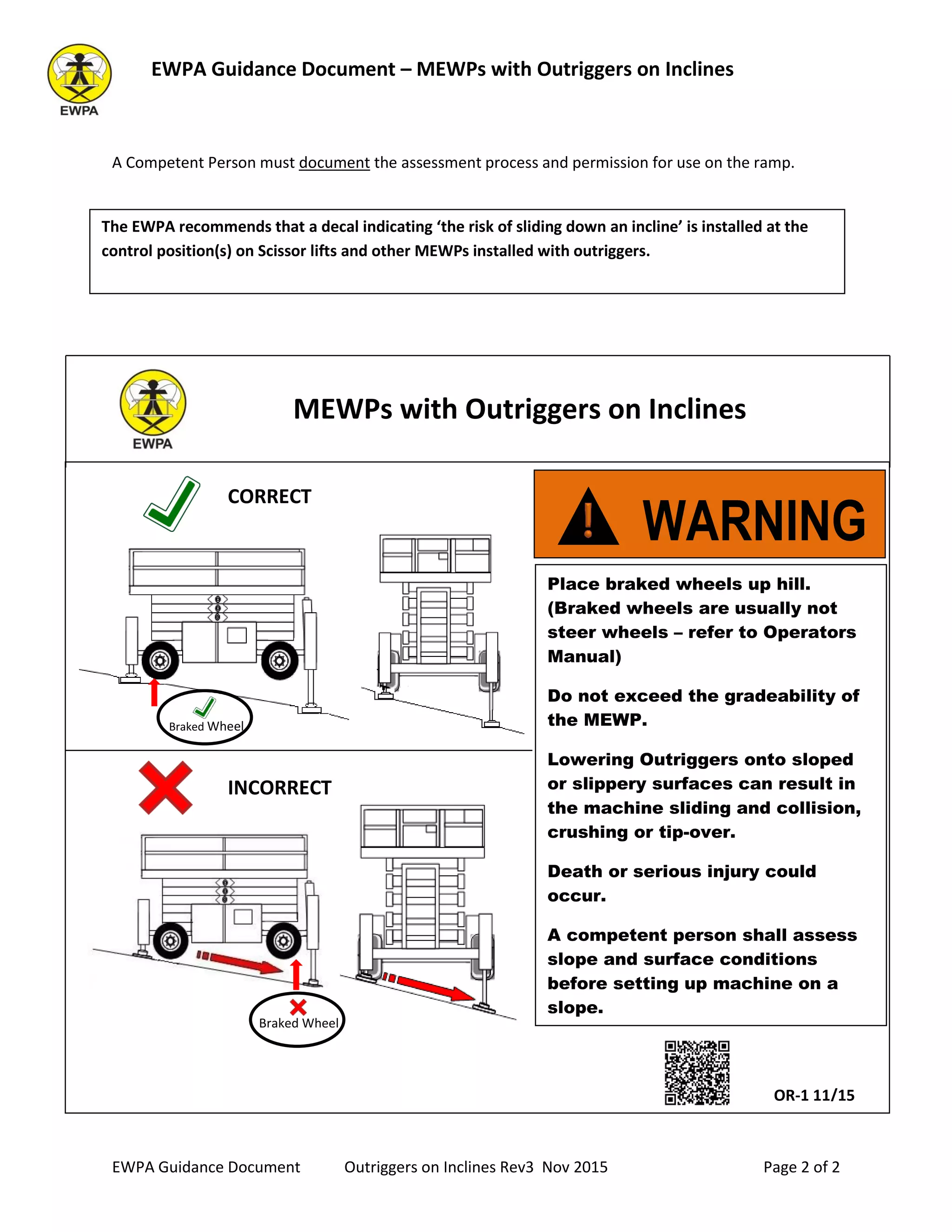 Guidance Document EWPs with Outriggers on Inclines NEW - Nov 2015 | PDF