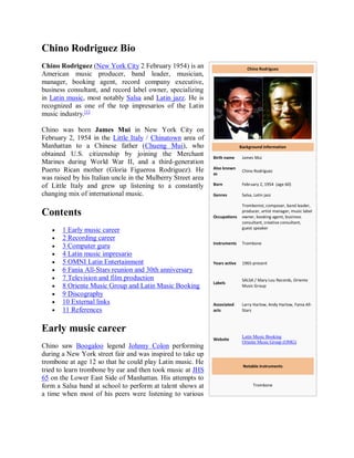 Chino Rodriguez Bio (Orig From Wikipedia) | PDF