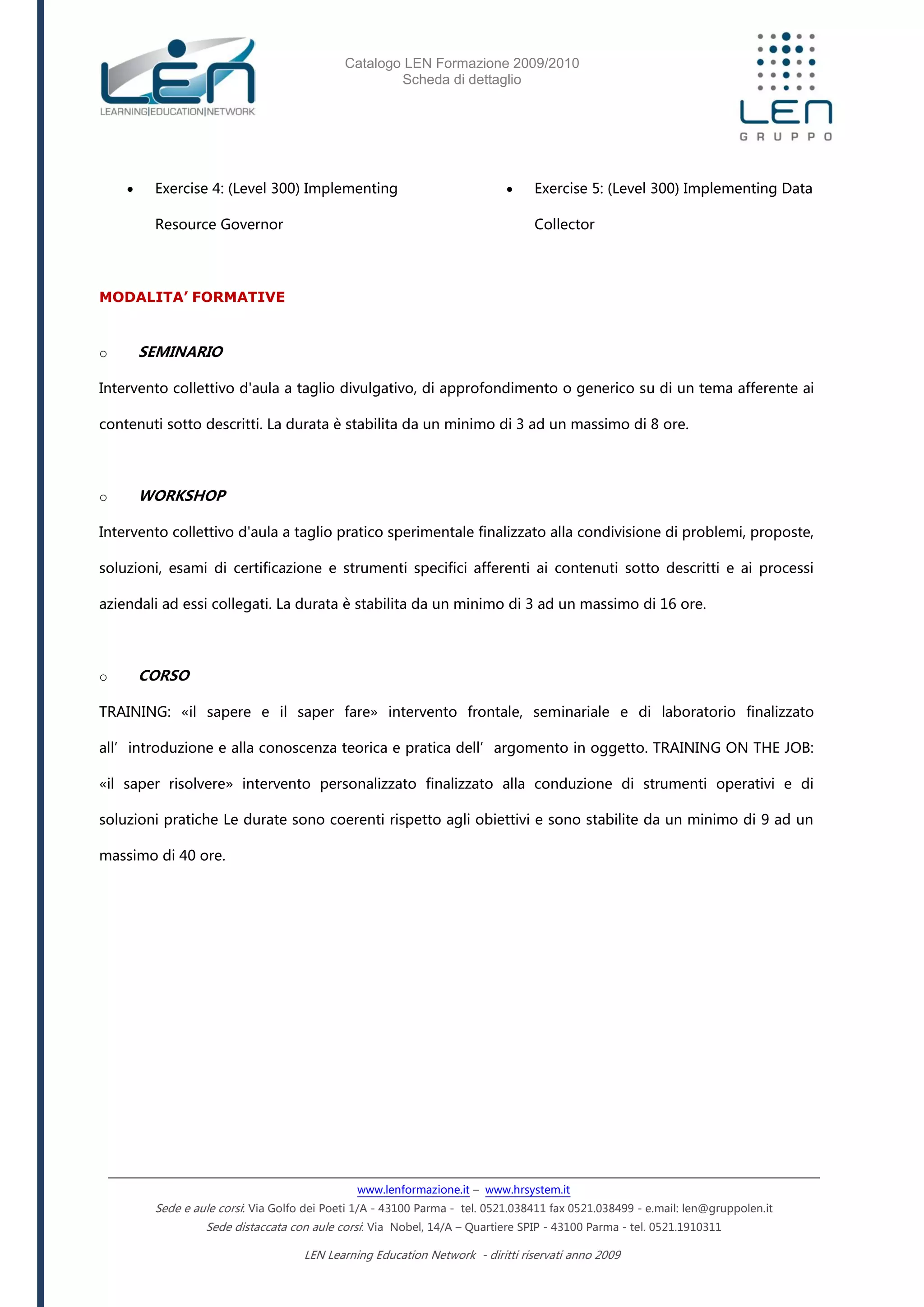 Ms sql server 2008 - maintaining a microsoft sql server 2008 database - Scheda corso LEN | PDF