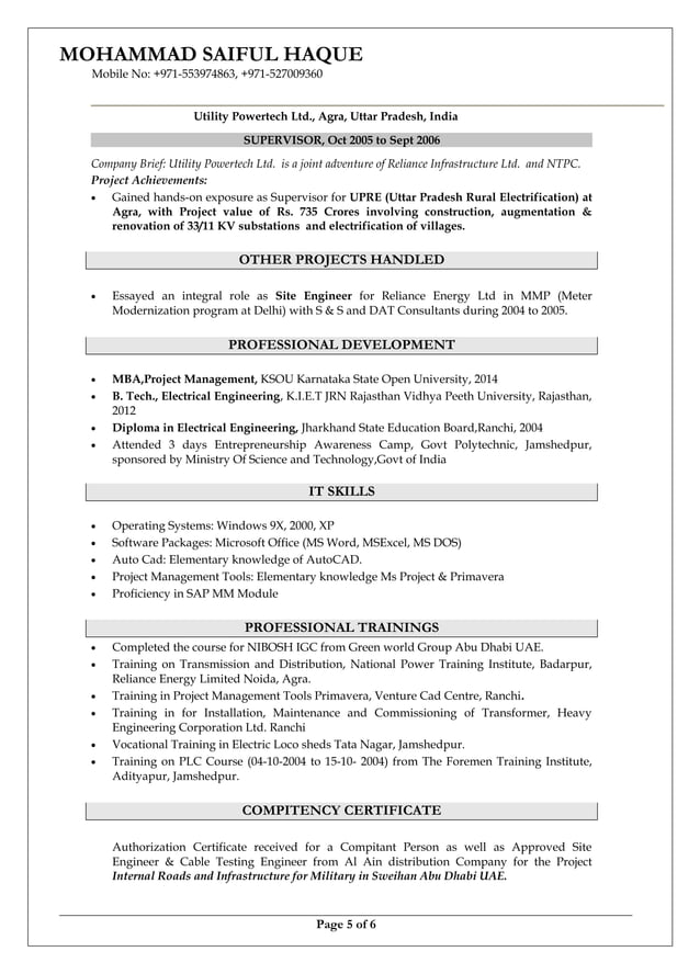 Mohammad Saiful Haque. Rev -05 | PDF