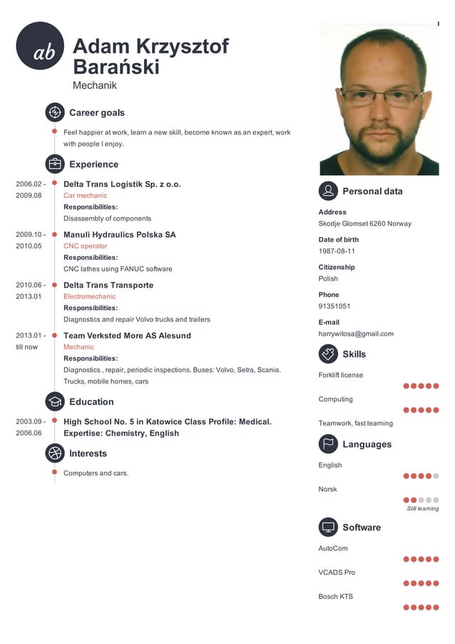 Adam Baranski CV | PDF | Automotive
