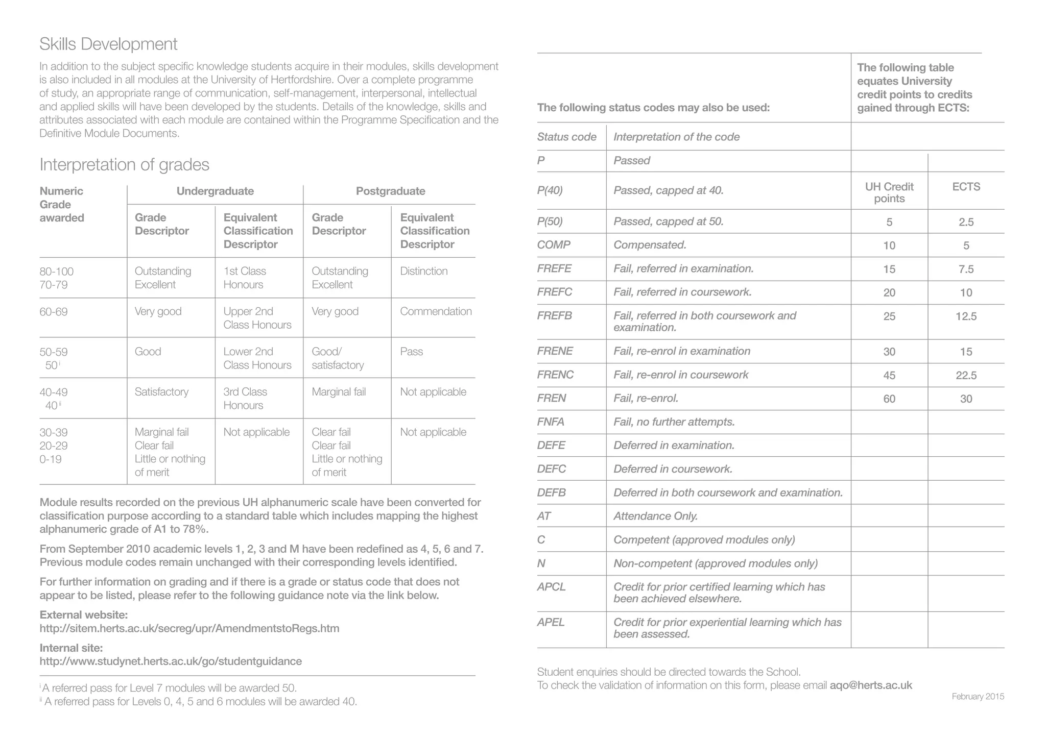 Transcript Grade Information February 2015 | PPT