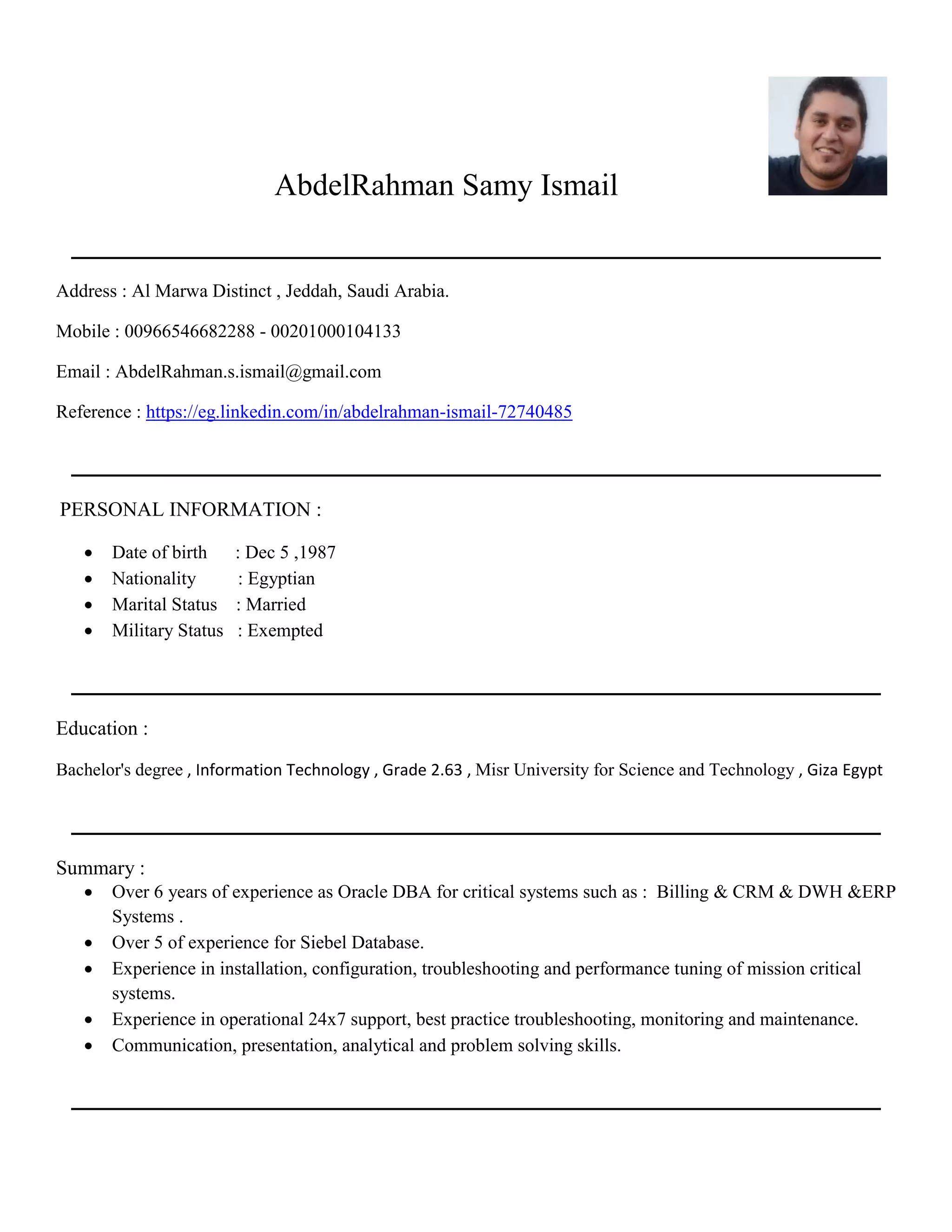 AbdelRahman Ismail CV | PDF