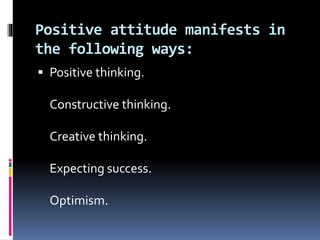 Positive Attitude | PPT