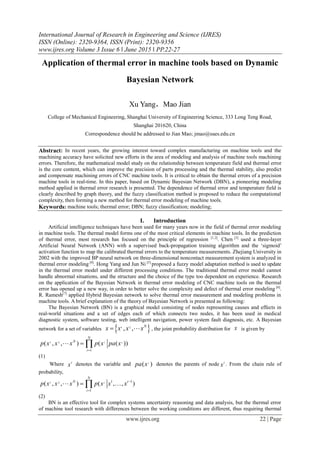Application of thermal error in machine tools based on Dynamic Bayesian Network | PDF