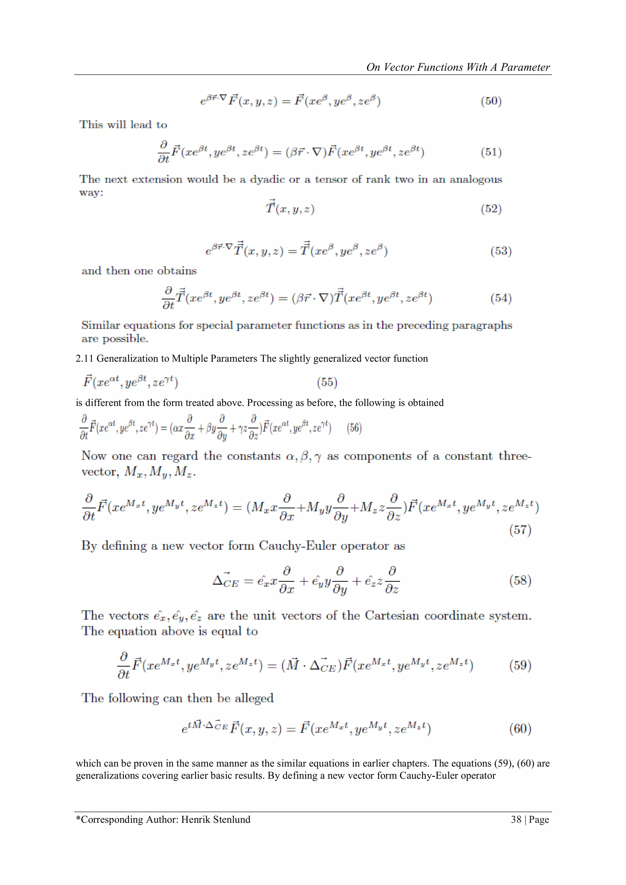 On Vector Functions With A Parameter | PDF
