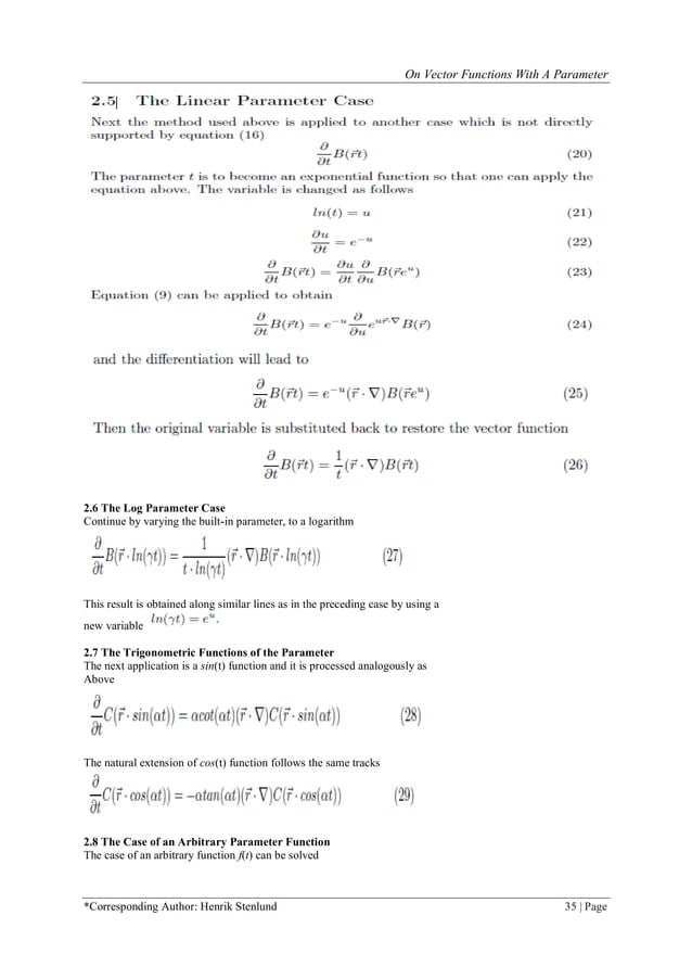 On Vector Functions With A Parameter | PDF