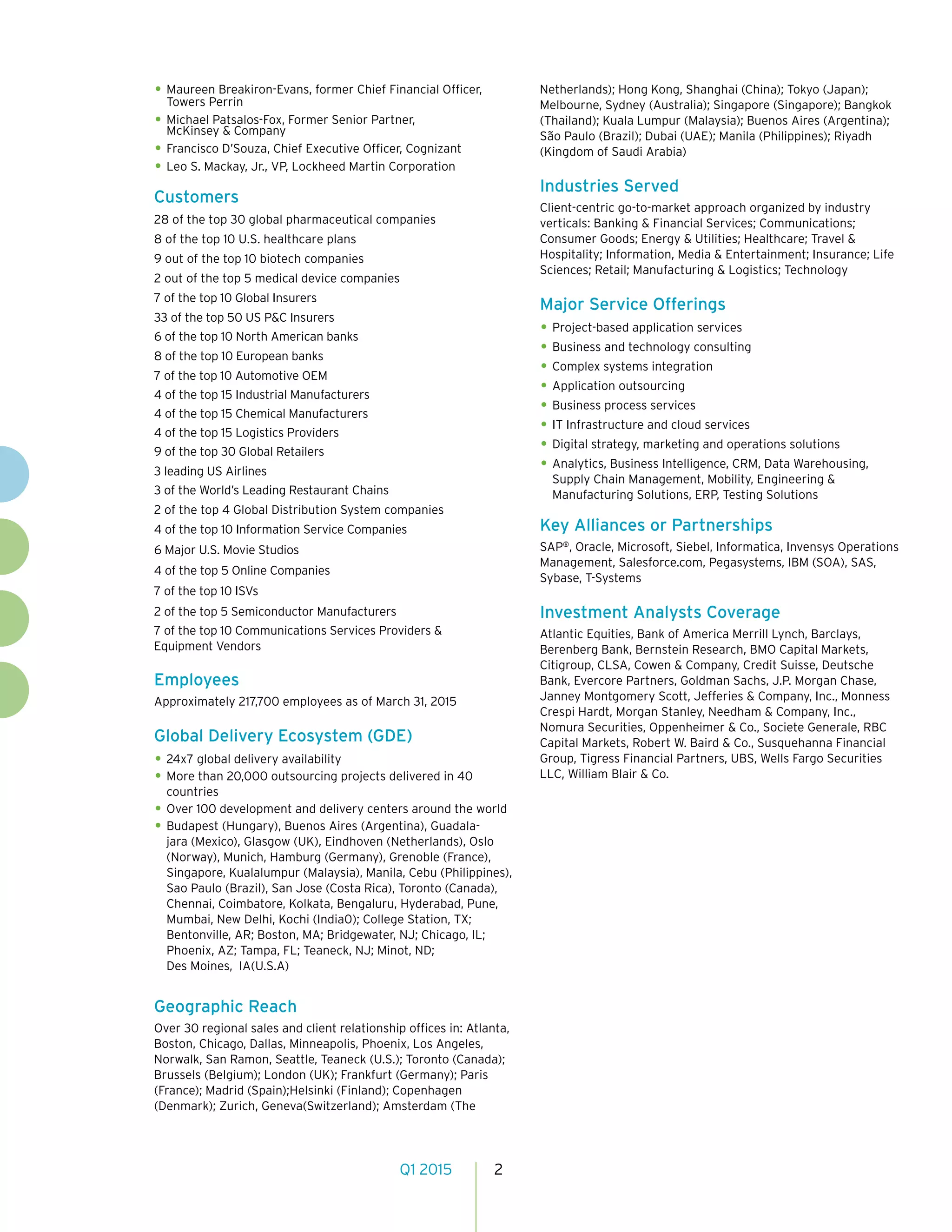 Cognizant Corporate Fact Sheet | PDF