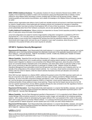 VMware Product Applicability Guide for NERC CIP v5 Final Version 1.0 | PDF